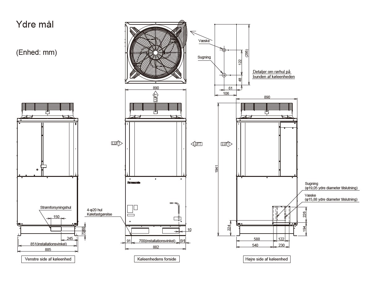 Panasonic OCU-CR1000VF8A R744 condensing unit