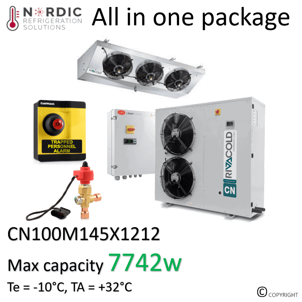 Rivacold CO2NNEXT 100MT 3-phase unit w. ceiling evaporator (Package)