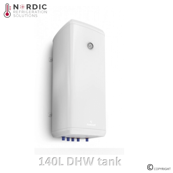 140L domestic hotwater tank, wall mounted with build in heating element.